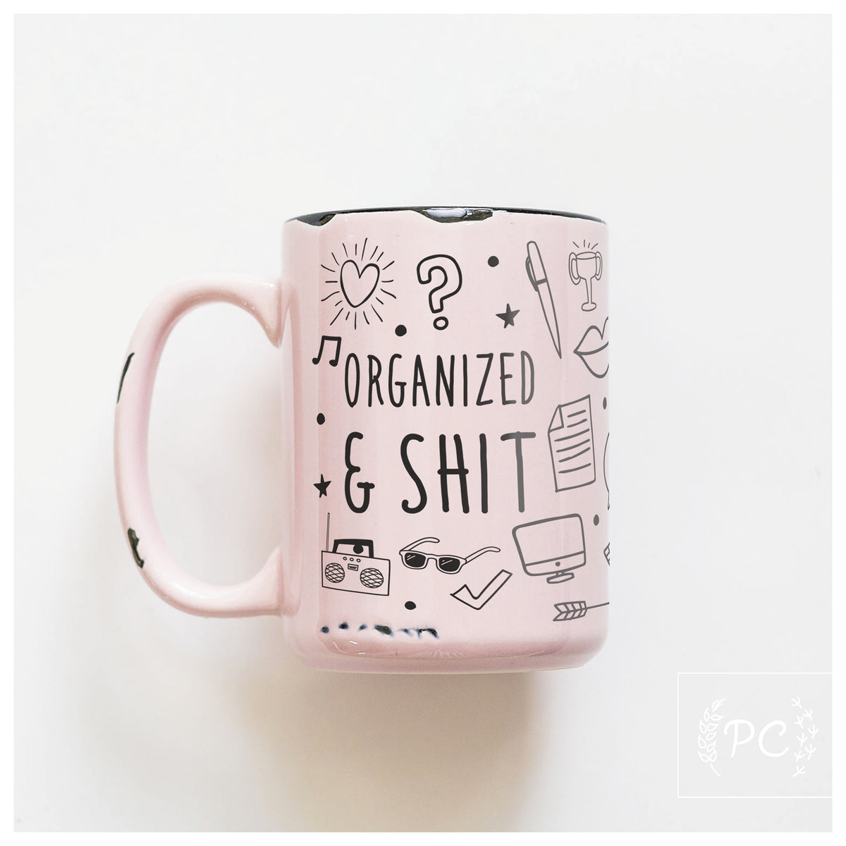 organized & shit - pattern | ceramic mug – Prairie Chick Prints